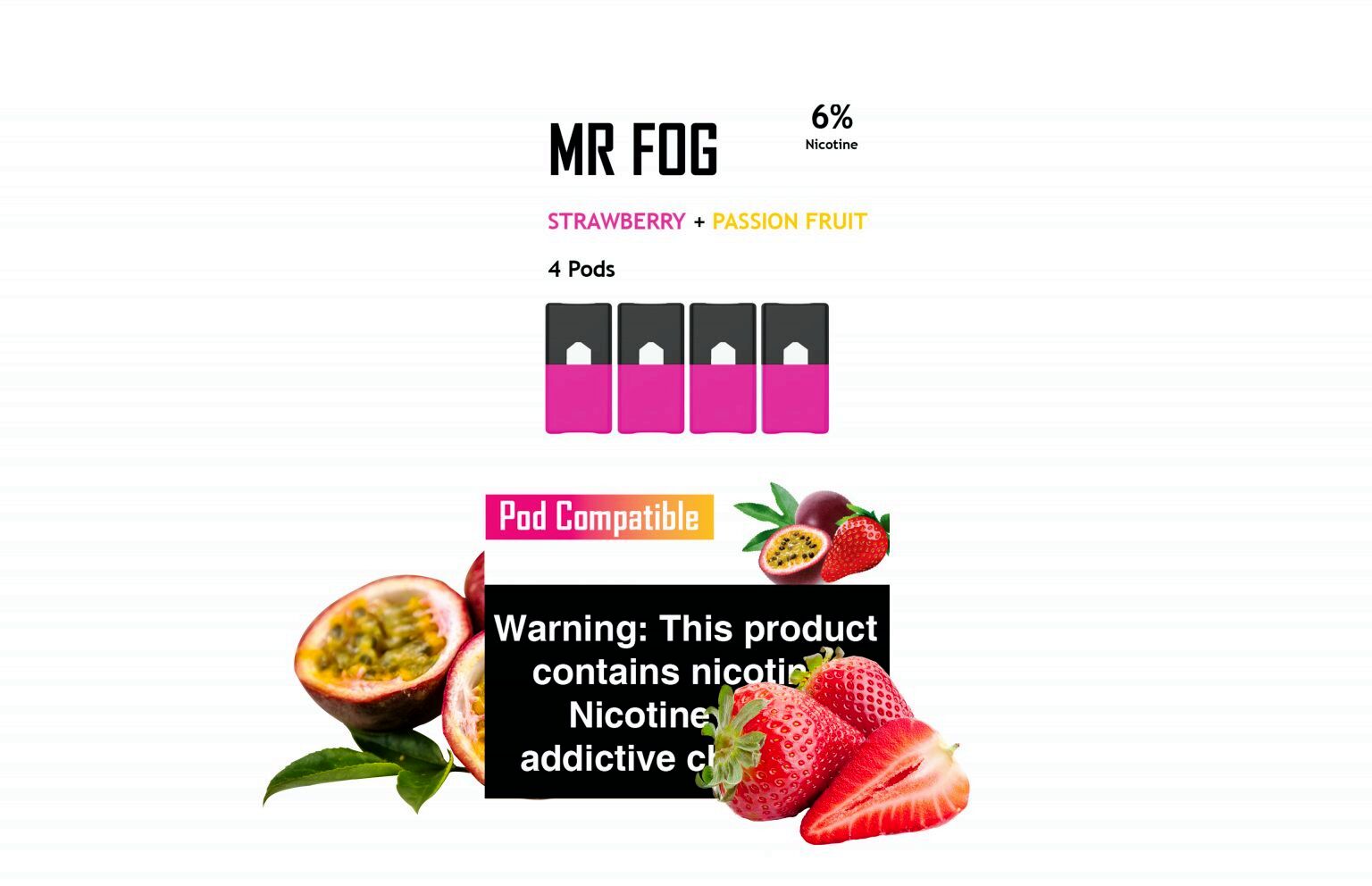 MR FOG PODS PACK OF 4 STRAWBERRY & PASSION FRUIT - Mr Fog - Enjoy To ...