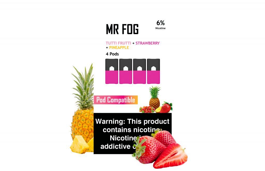 MR FOG PODS PACK OF 4 TUTTI FRUTTI + STRAWBERRY + PINEAPPLE - Mr Fog ...