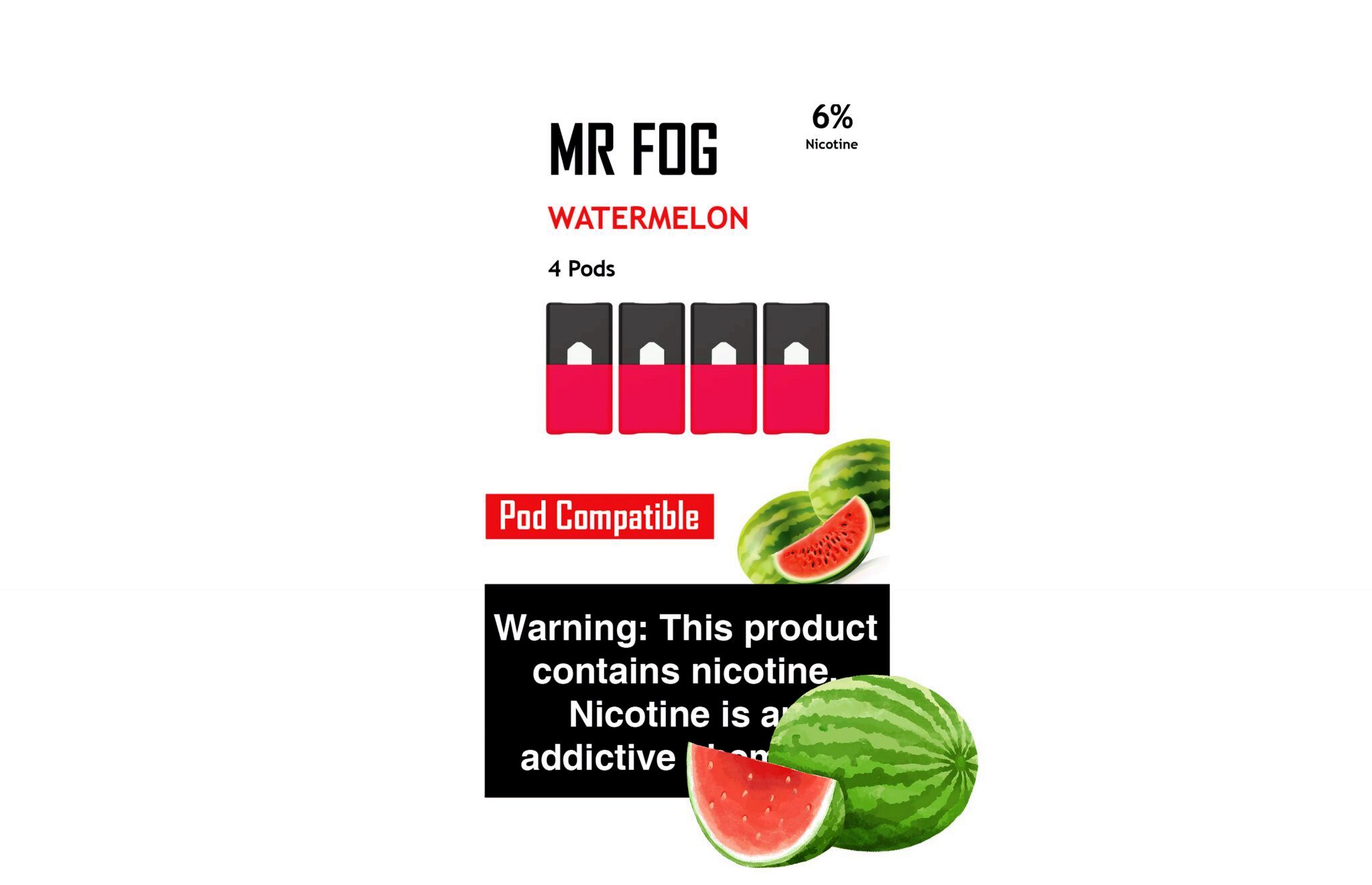 MR FOG PODS PACK OF 4 WATERMELON - Mr Fog - Enjoy To The Last Puff