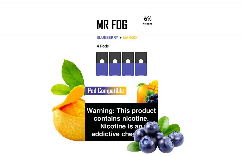 MR FOG PODS PACK OF 4 BLUEBERRY MANGO - Mr Fog - Enjoy To The Last Puff