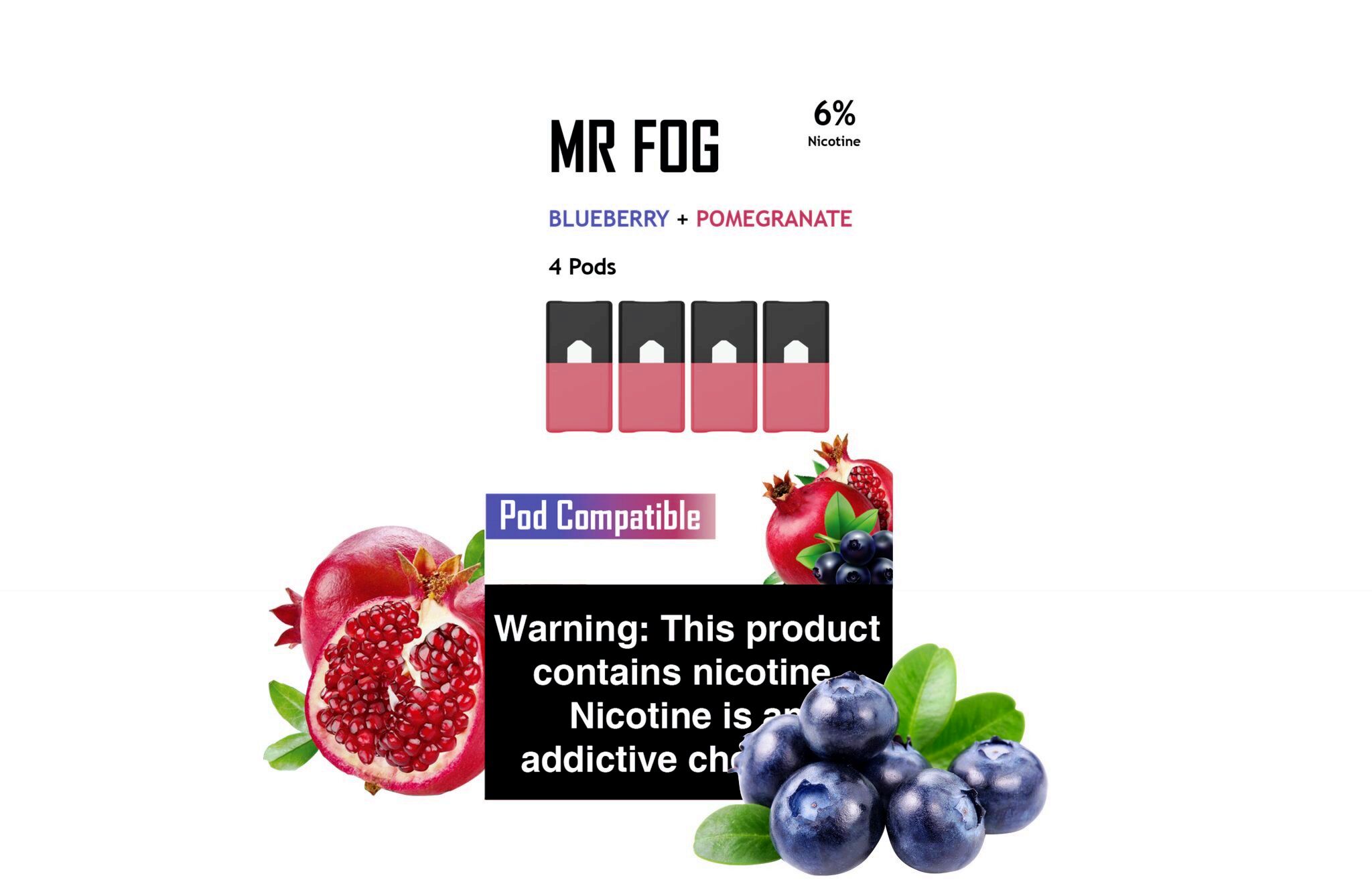 MR FOG PODS PACK OF 4 BLUEBERRY + POMEGRANATE - Mr Fog - Enjoy To The ...